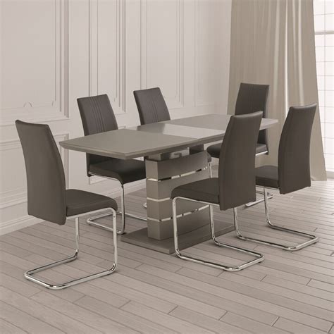 Dunelm Argenta 6 Seater Rectangular Extendable Dining Table Grey Grey