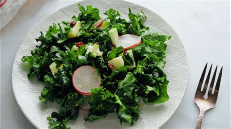 Debs Kale Salad With Apple Cranberries And Pecans Youtube
