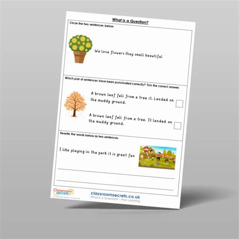 Ks1 Year 1 What Is A Question Resources And Worksheets Classroom Secrets
