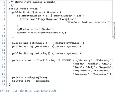 solved modify the month class in figure 12 3 by adding a