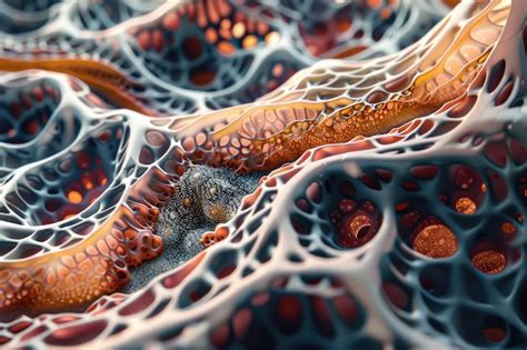 Detailed Illustration Of Geometric Cell Tissue For Educational Purposes Premium Ai Generated Image