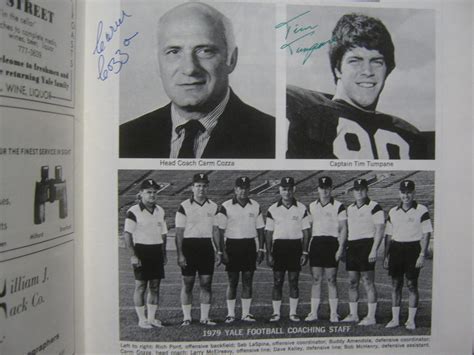 Carm Cozza Signed 1979 Yale Vs Brown Game Program 36 Signedtim