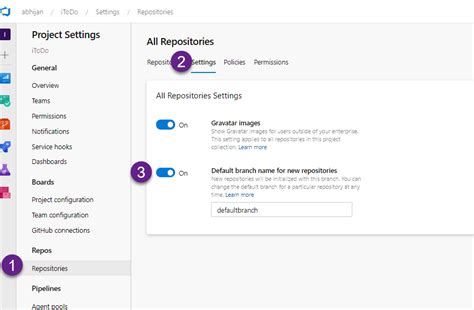 Default Branch Name For New Repos In Azure Devops Daily Net Tips