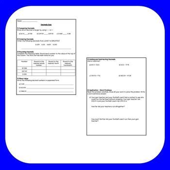Decimal Quiz FREEBIE By Motivating Minds In Upper Elementary TPT
