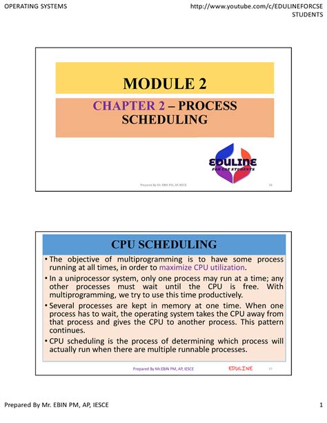 Module 2 Chapter 2 Notes From KTU Site BabeS MODULE 2 CHAPTER 2 PROCESS SCHEDULING