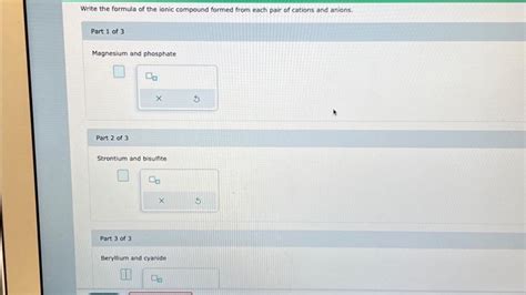 Write The Formula Of The Ionic Compound Formed From Chegg