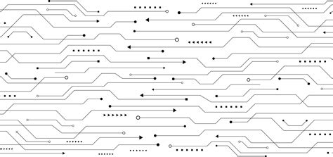 Abstract Pattern Black Line Circuit Board On White Background
