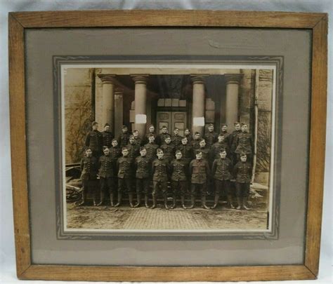 Ww2 Era Canadian Cadets Group Portrait Photograph Framed Military