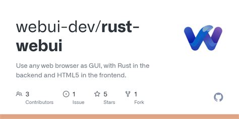 Github Webui Devrust Webui Use Any Web Browser As Gui With Rust In