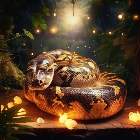 Burmese Python Python Molurus Bivittatus On The Backyard Made With Generative Ai Illustration