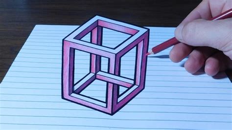 How To Draw An Impossible Anamorphic Cube D Trick Art