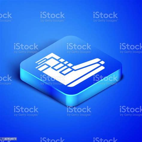 파란색 배경에 격리된 등각 칭색 부츠 아이콘입니다 다이빙 수중 장비 파란색 사각형 버튼입니다 벡터 일러스트레이션 가죽에 대한 스톡 벡터 아트 및 기타 이미지 Istock