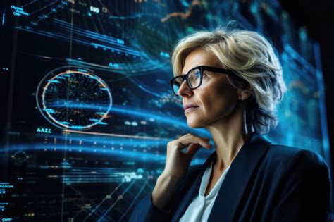 Premium Photo Tech Analyst Study Cyber Data Chart From Corporate System