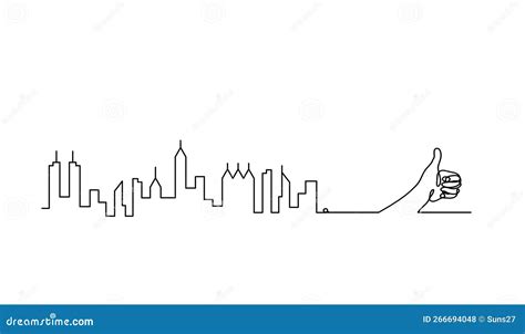 Abstract Panoramic Landscape Stock Illustration Illustration Of Hand Panorama 266694048