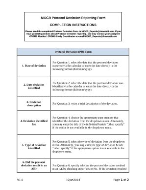 NIDCR Protocol Deviation Reporting Doc Template PdfFiller