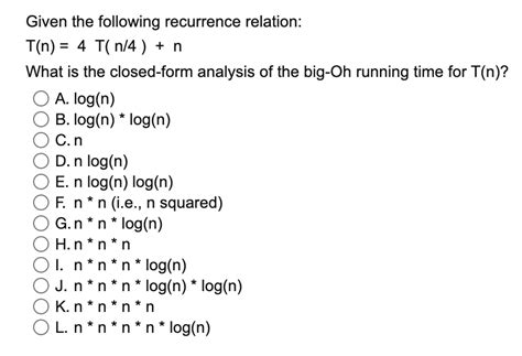 Solved Given The Following Recurrence Relation T N 3