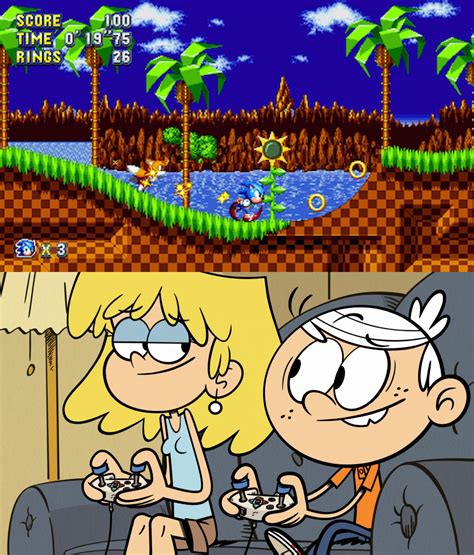 Lincoln And Lori Playing Sonic Mania Co Op By Trainboy452 On Deviantart