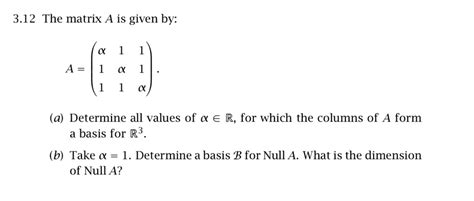 312 the matrix a is given by a q a determine all values of r for which