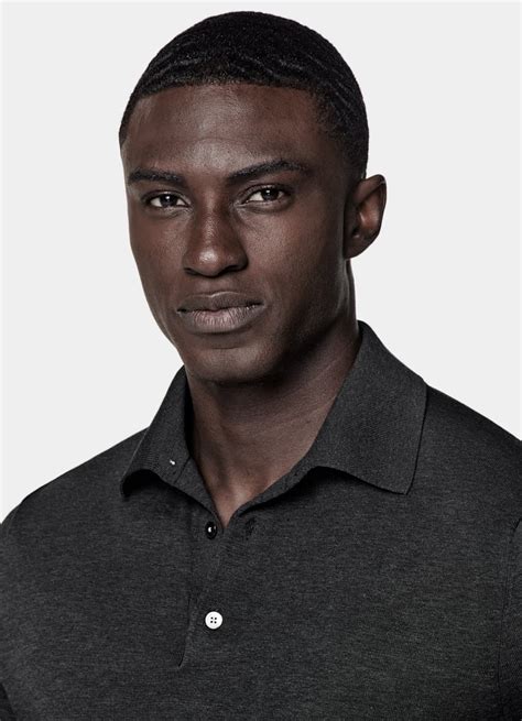 Dark Grey Polo In Cotton Silk Suitsupply