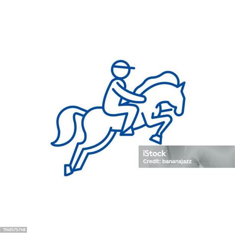경마 라인 아이콘 개념입니다 말 경주 평면 벡터 기호 기호 개요 그림 말에 대한 스톡 벡터 아트 및 기타 이미지 말 스포츠 트랙 개념 Istock