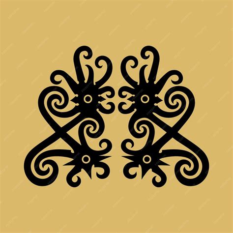 Premium Vector Borneo Kalimantan Dayak Tribal Floral Ornament Vector Design