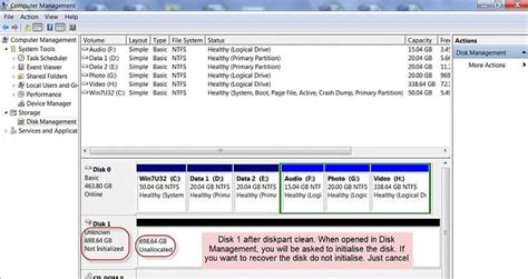 Drive Partition Totally Missing After Errant Diskpart Clean Solved