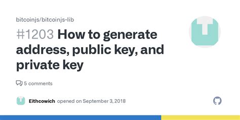how to generate address public key and private key · issue 1203