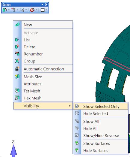 Femap Tips And Tricks Toggle Entity Visibility Using The Select Toolbar