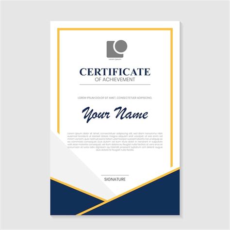 Premium Vector Portrait Award Certificate Design Template