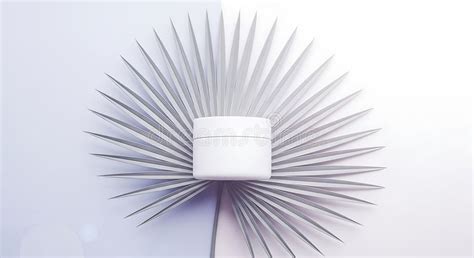 A White Cylindrical Container Possibly For Cosmetics Is Centered Against A Stock Illustration