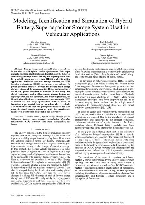 Pdf Modeling Identification And Simulation Of Hybrid Battery