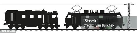 디젤 기관차 및 전기 기관차 흰색으로 격리된 플랫 벡터 일러스트레이션 객차에 대한 스톡 벡터 아트 및 기타 이미지 객차