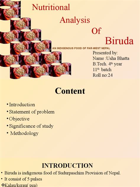 Usha Bhatta Presentation On Biruda Pdf Legume Chickpea