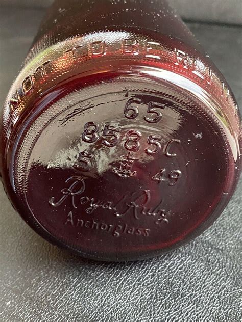 Vintage Antique Royal Ruby Red Beer Bottle Anchor Hocking Glass Quart