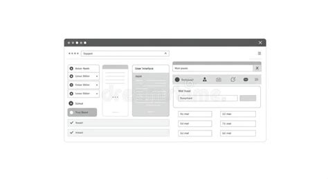 Monochrome User Interface Mockup With A Simple Organized Layout