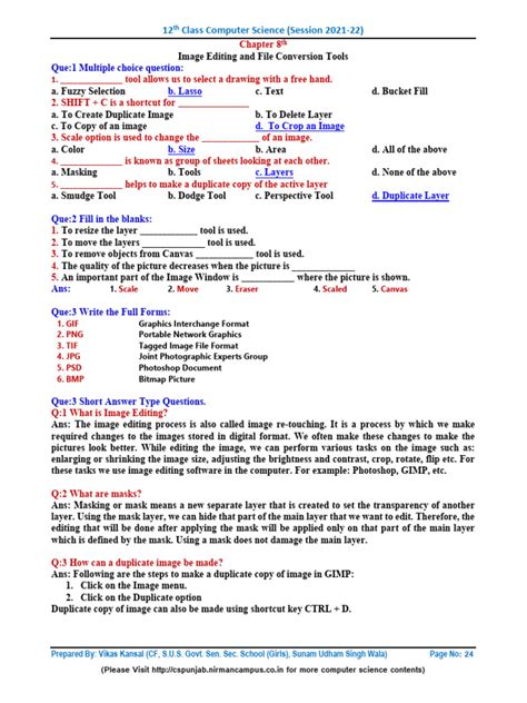 12 Class Computer Science Session 2021 22 Que1 Multiple Choice Question Pdf Adobe