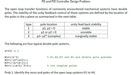 Solved Pd And Pid Controller Design Problem The Open Loop