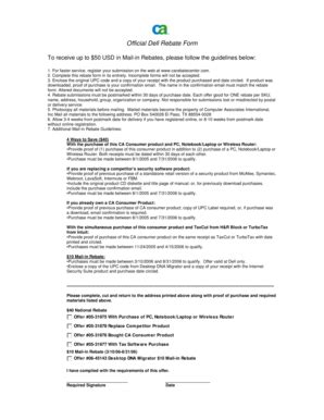 Fillable Online Official Dell Rebate Form Fax Email Print Pdffiller