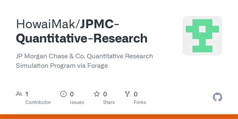GitHub HowaiMak JPMC Quantitative Research JP Morgan Chase Co Quantitative Research