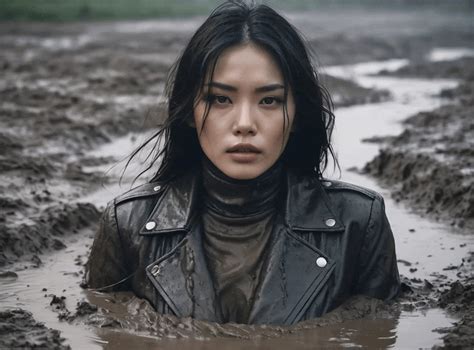 Woman In Leather Jacket And Turtleneck Mud Stuck By C81n4ra On Deviantart