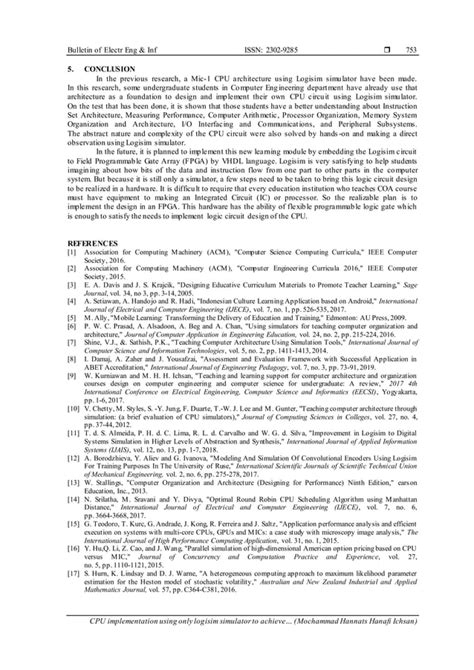 Cpu Implementation Using Only Logisim Simulator To Achieve Computer