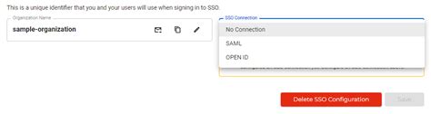 Configuring The Single Sign On Sso Feature