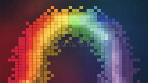 Abstract Pixelated Rainbow Arc Colorful Digital Good Resolution Stock