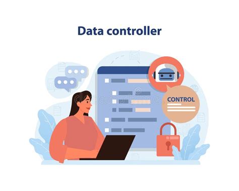 Data Controller Concept Flat Vector Illustration Stock Vector