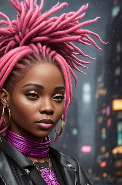 Premium Photo Portrait Of Beautiful African American With Pink
