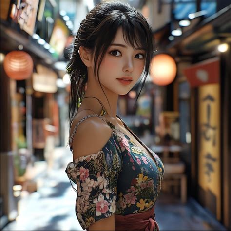 A Shot Of A Beautiful Asian Woman In A Shopping Center Premium Ai