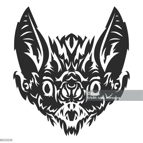 흰색 배경에 고립 된 손으로 그린 빈티지 스타일에 머리 박쥐 프린트 문신 브랜딩을 위한 디자인 요소 만화 벡터 일러스트레이션