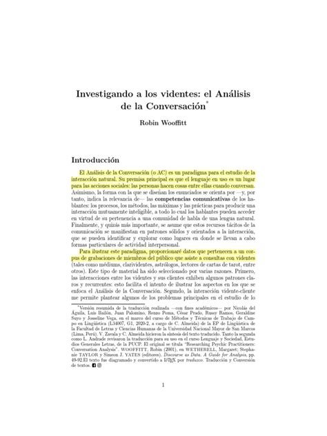 S10 Wooffitt 2001 Pdf Clarividencia Conocimiento