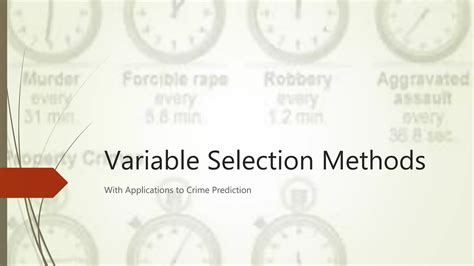 Variable Selection Methods Ppt