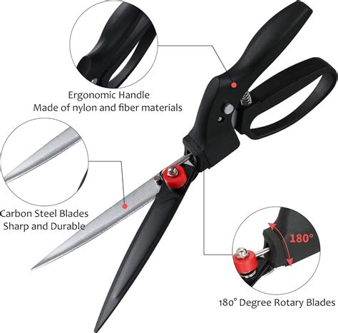 Flora Guard Garden Grass Shears Hand Shears For Grass With 180 Degrees
